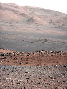 The base of Mars‘ Mount Sharp is pictured in this NASA handout photo ...